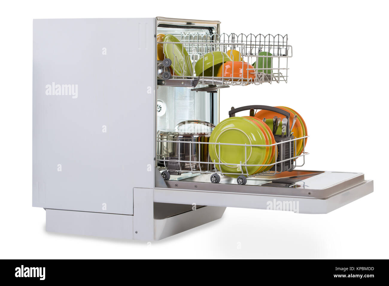 Dishwasher Against White Background Stock Photo - Alamy