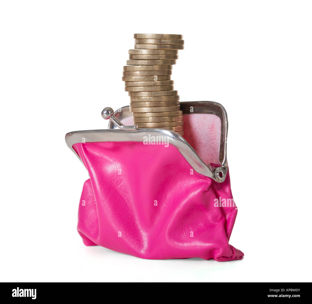 Coins in wallet isolated Cut Out Stock Images & Pictures - Alamy