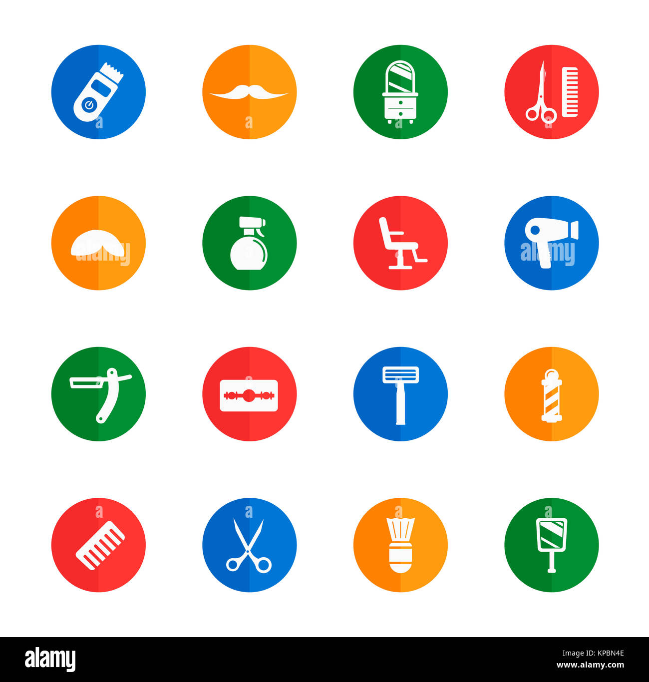 Barbershop icons set Stock Photo - Alamy