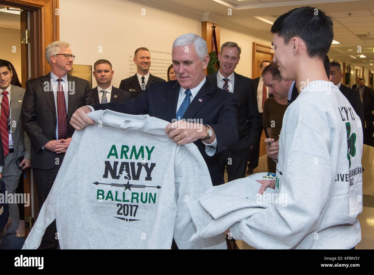 U.S. Vice President Mike Pence buys a U.S. Army-U.S. Navy Ball Run ...