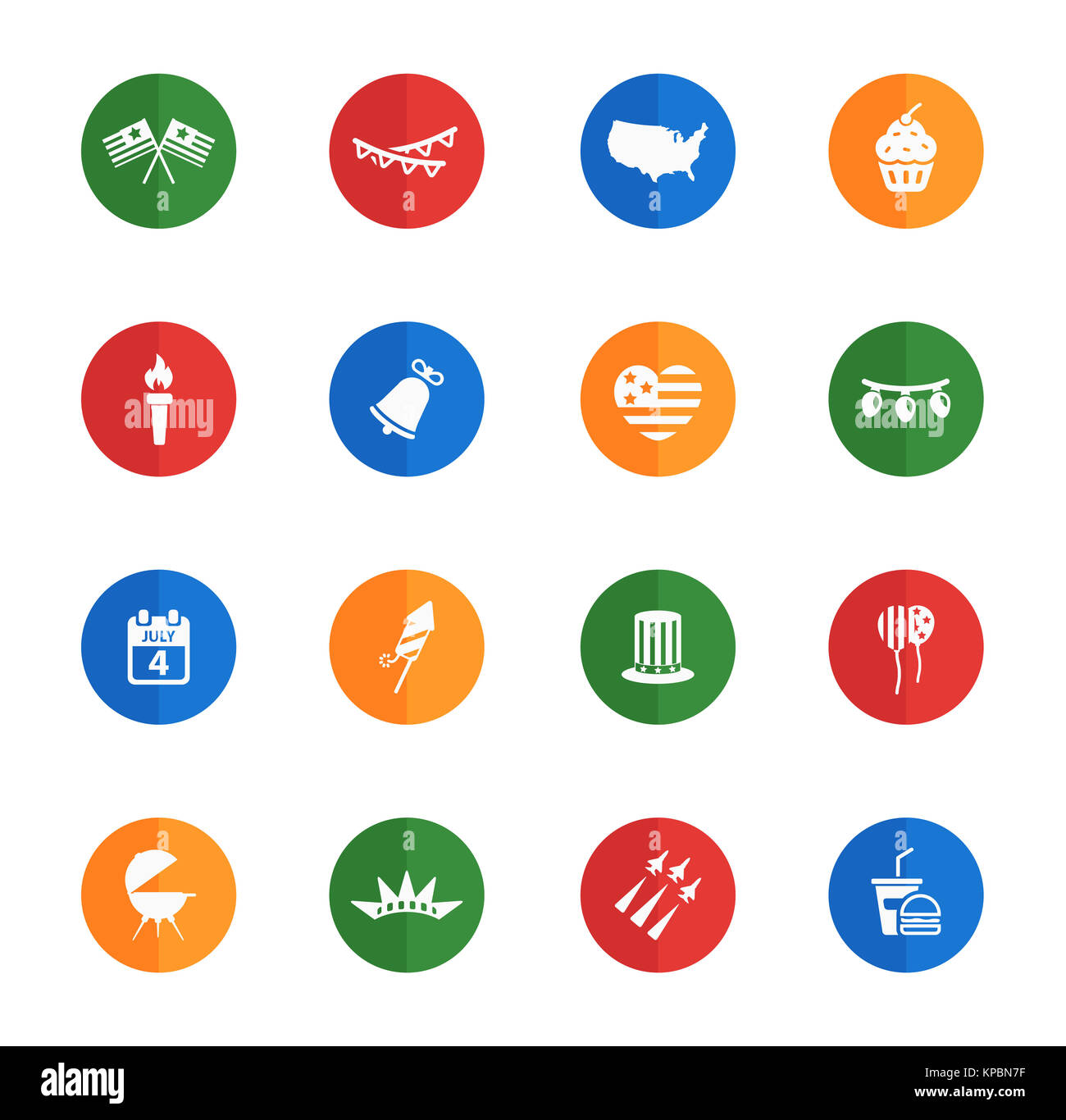 Independence day simply icons Stock Photo - Alamy