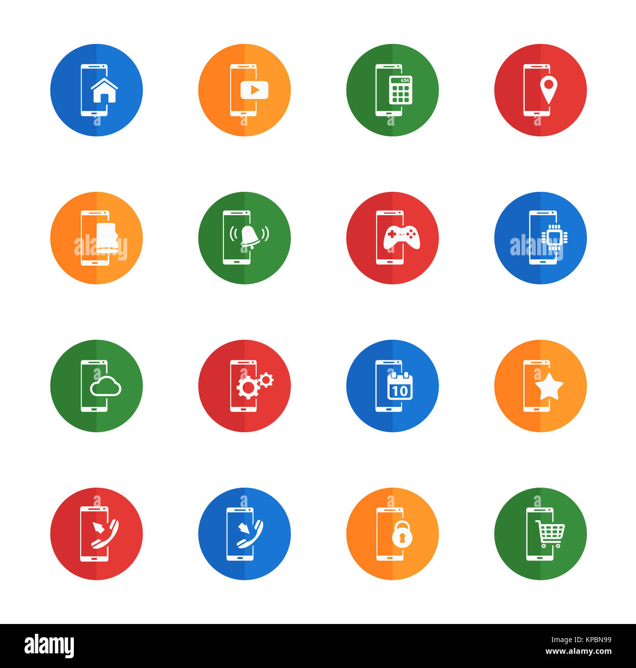 Smartphone simply icons Stock Photo - Alamy
