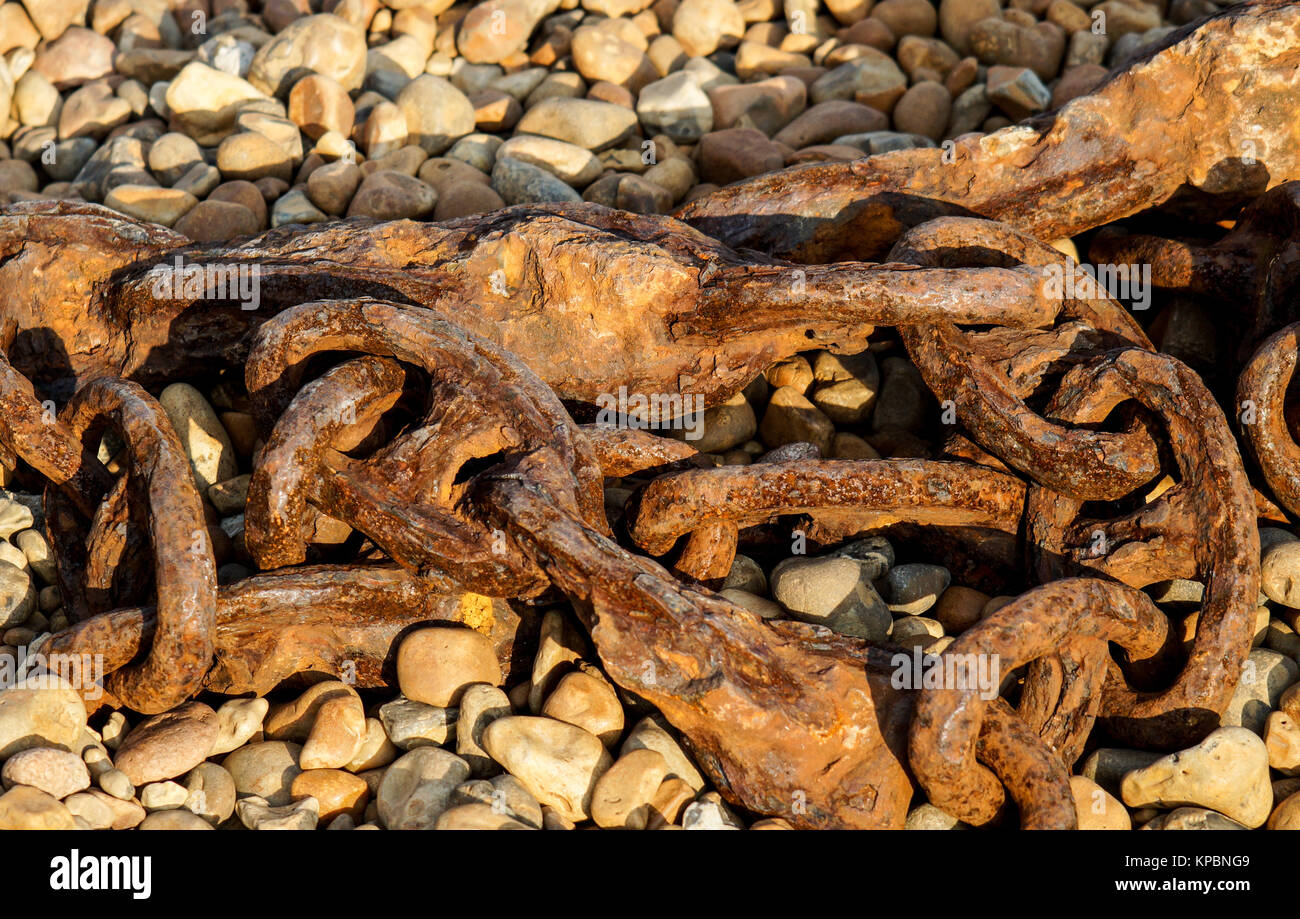 Old rusty ship chain Stock Photo - Alamy
