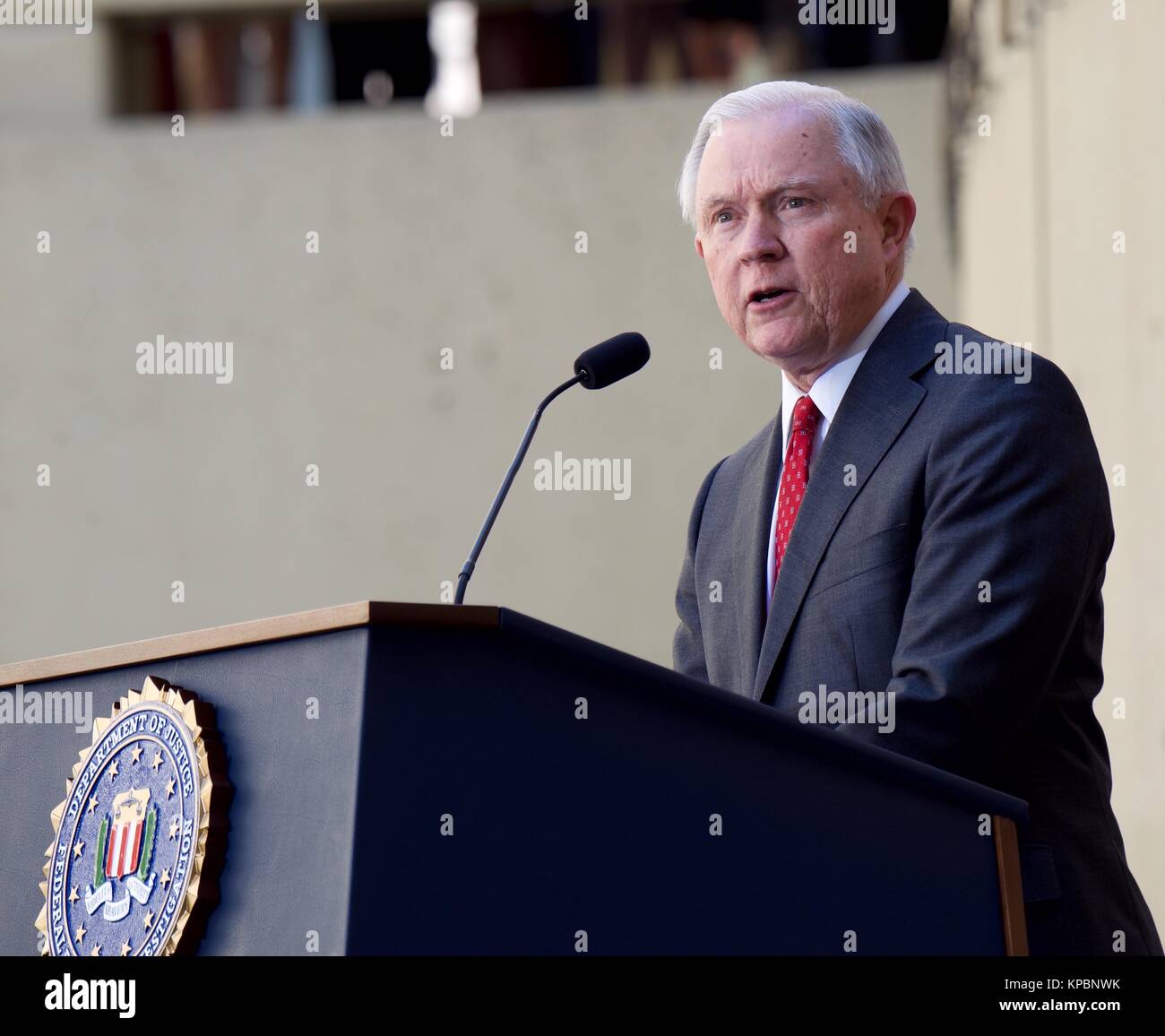 U.S. Attorney General Jeff Sessions speaks during the formal ...