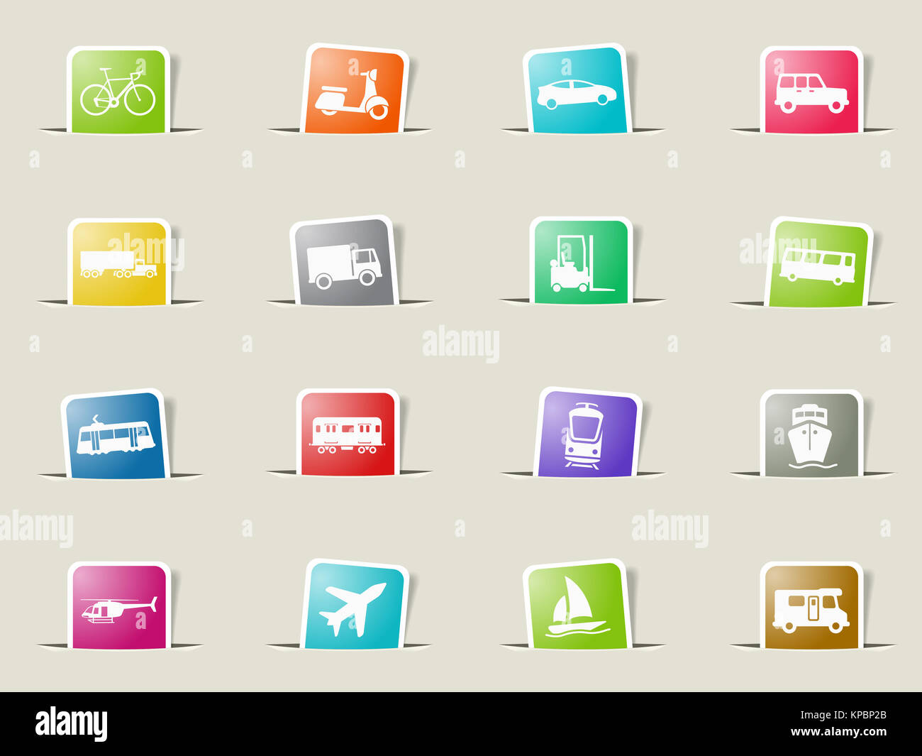 Transportation simply icons Stock Photo - Alamy