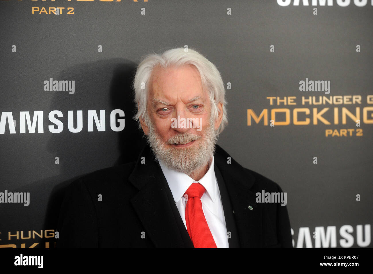NEW YORK, NY - NOVEMBER 18: Donald Sutherland attends the 'The Hunger ...
