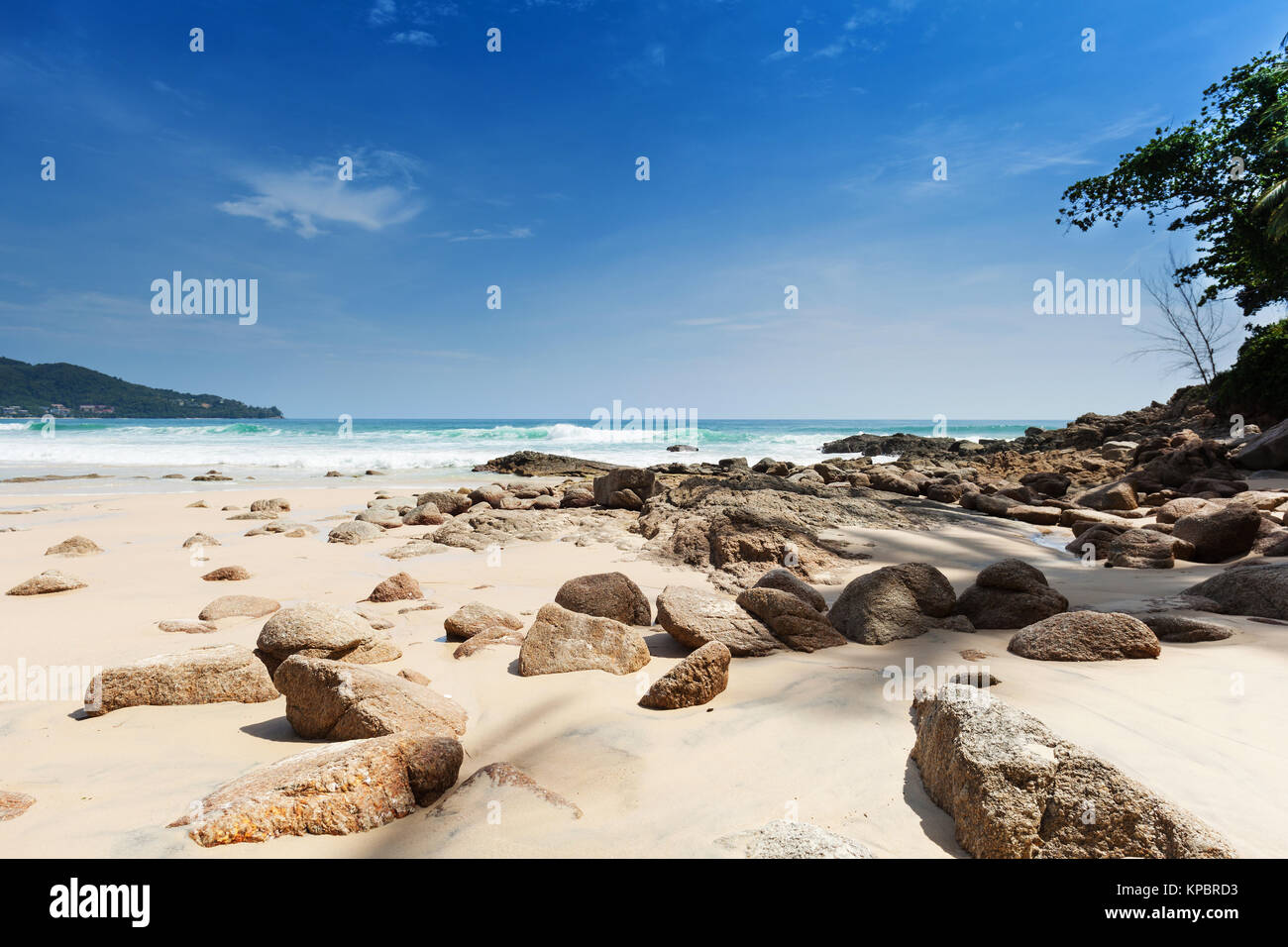 beach with large boulders Stock Photo - Alamy