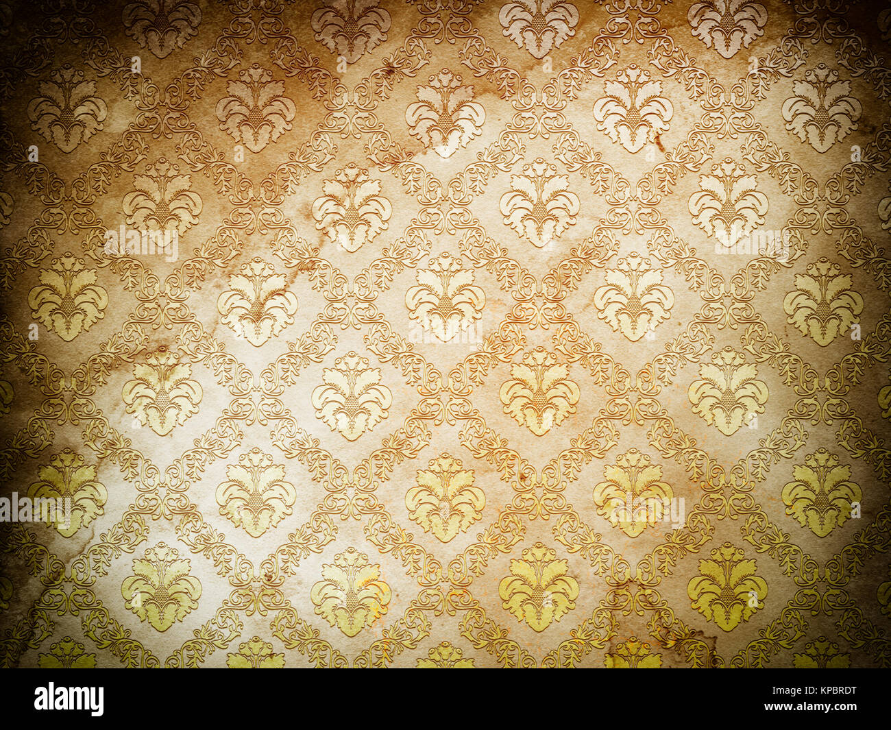 Old grunge paper background with floral old-fashioned patterns Stock ...