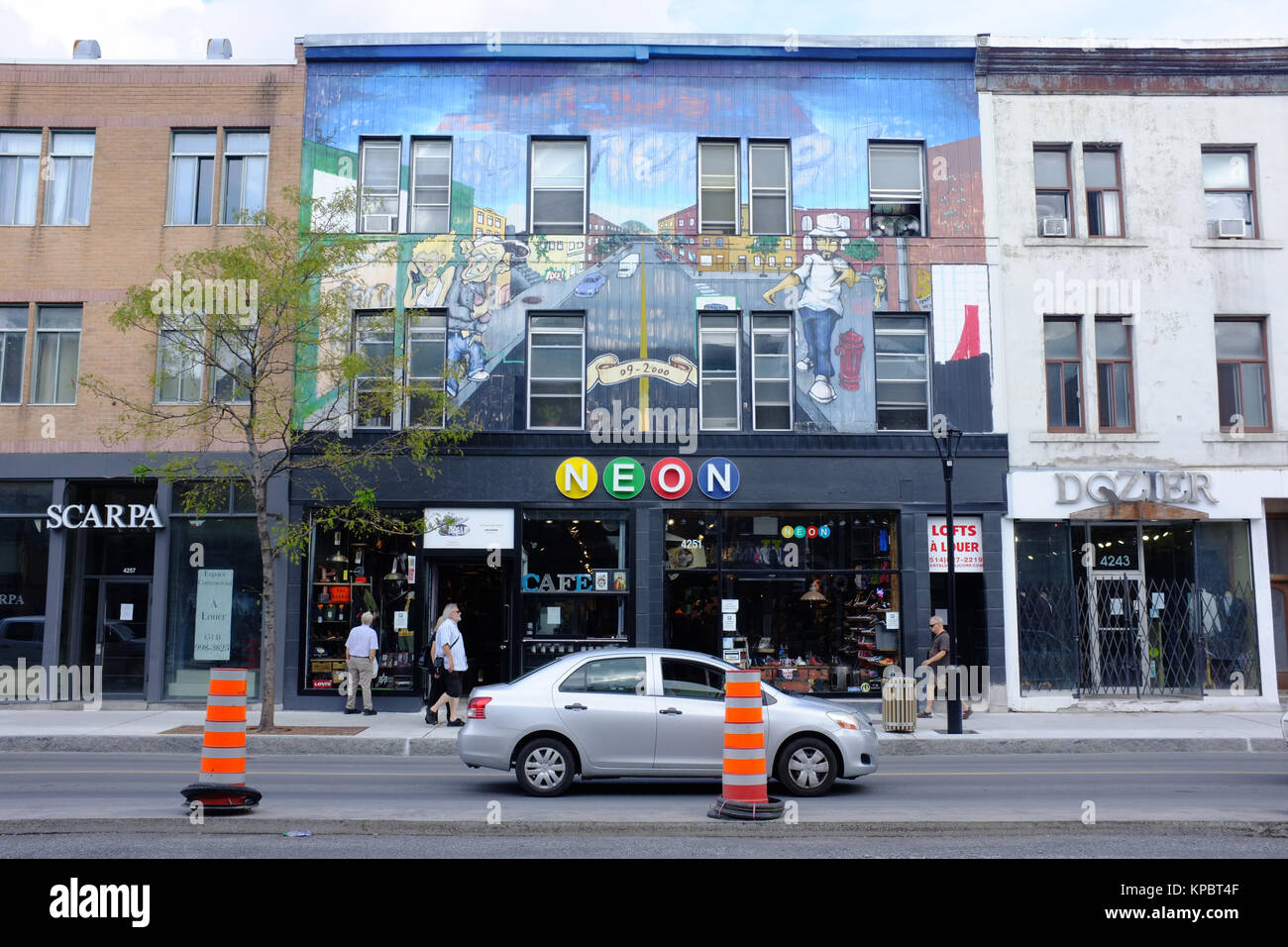 A row of shops in a suburb of Montreal Stock Photo - Alamy