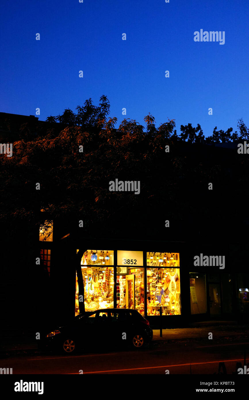 A Montreal shop window is illuminated at night Stock Photo - Alamy