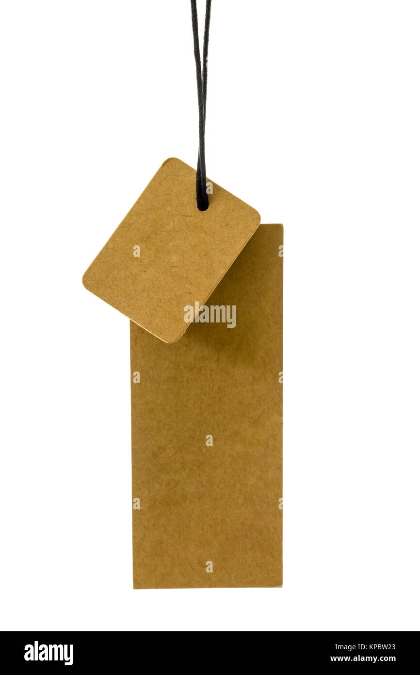Brown blank tag Stock Photo - Alamy