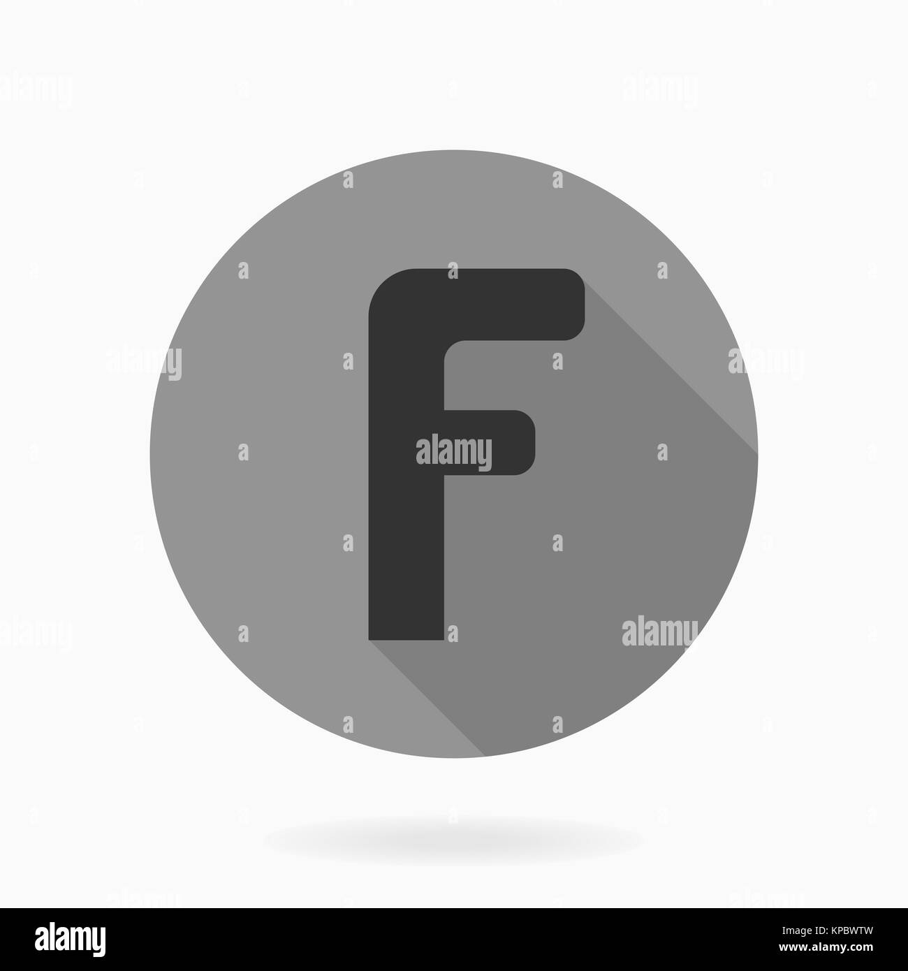 Fine Flat Icon With Letter F Stock Photo - Alamy
