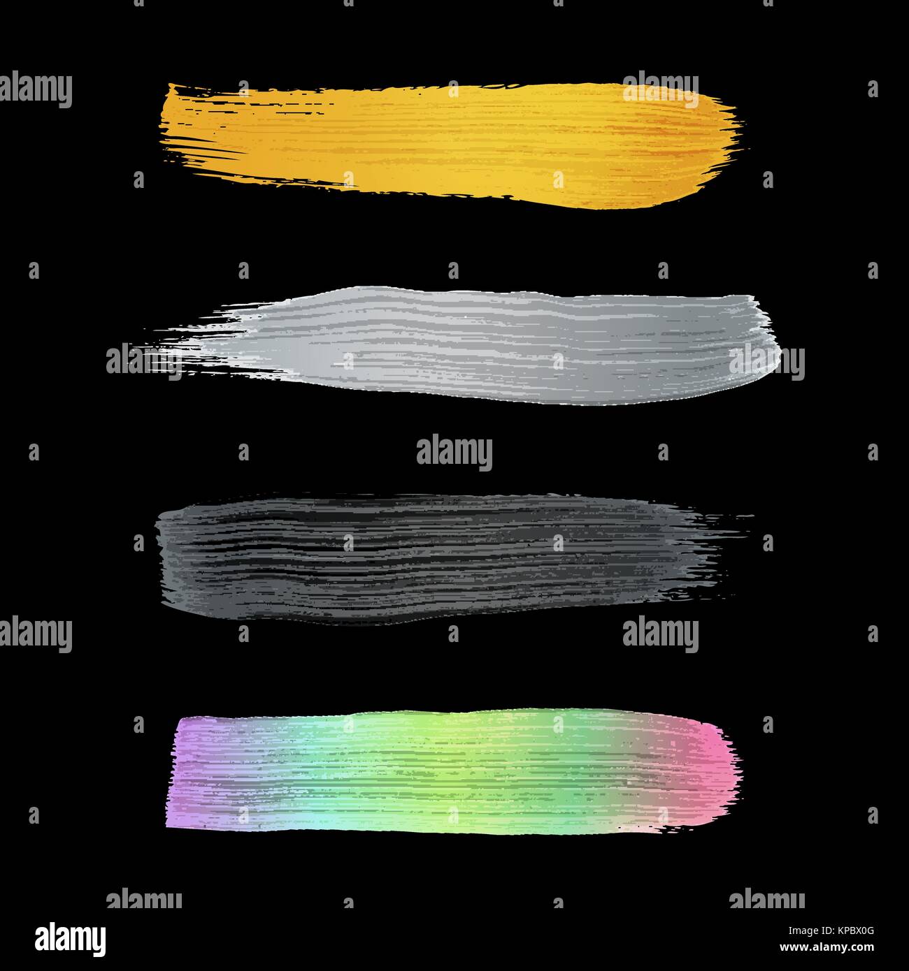 Silver paint texture brush strokes Stock Vector Images - Alamy