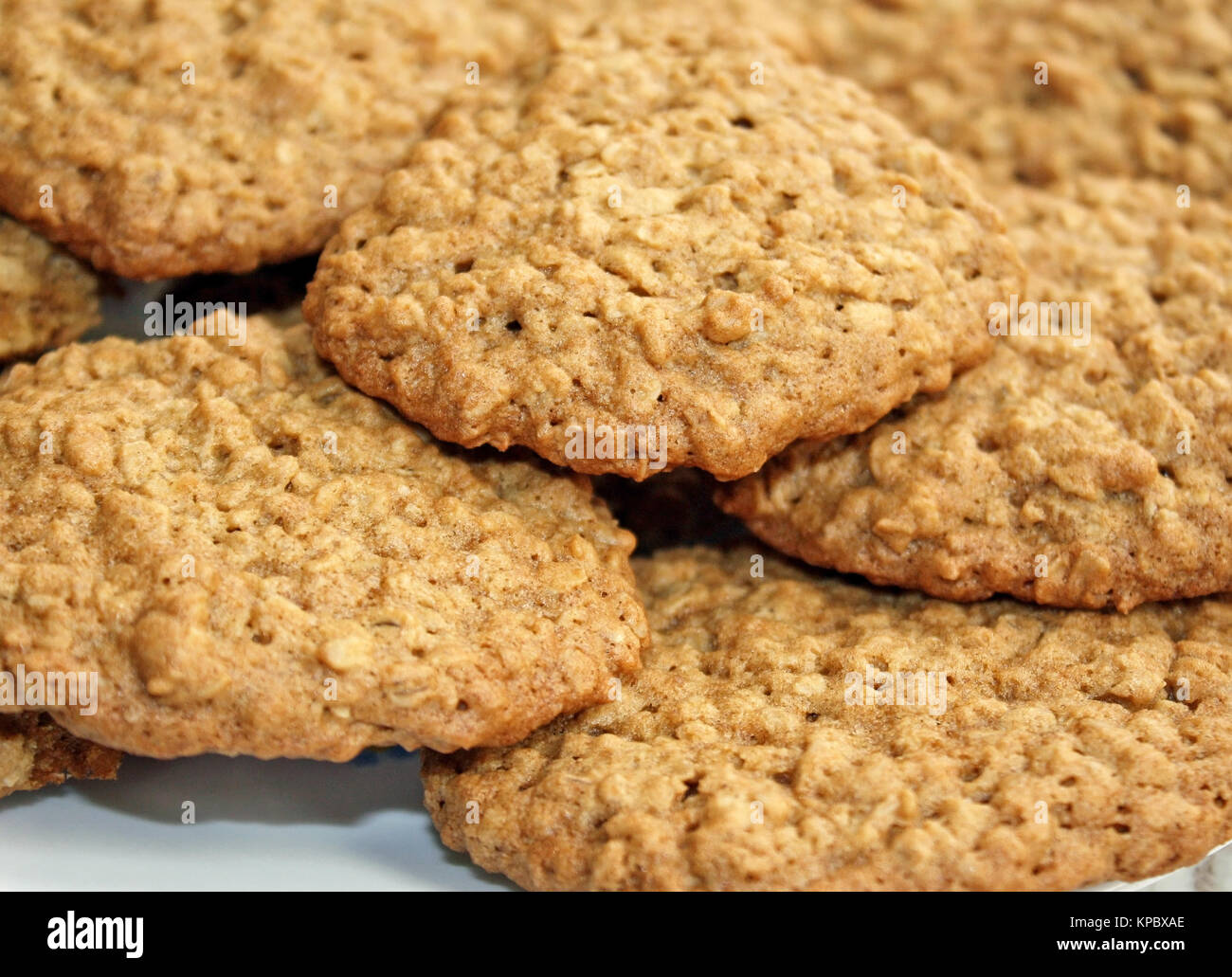 A plate of delicious homemade OATMEAL cookies fresh out of the oven ...