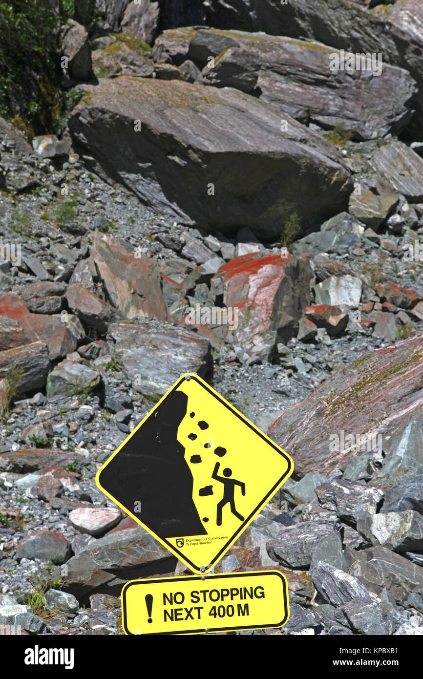 warning sign: rockfall Stock Photo - Alamy