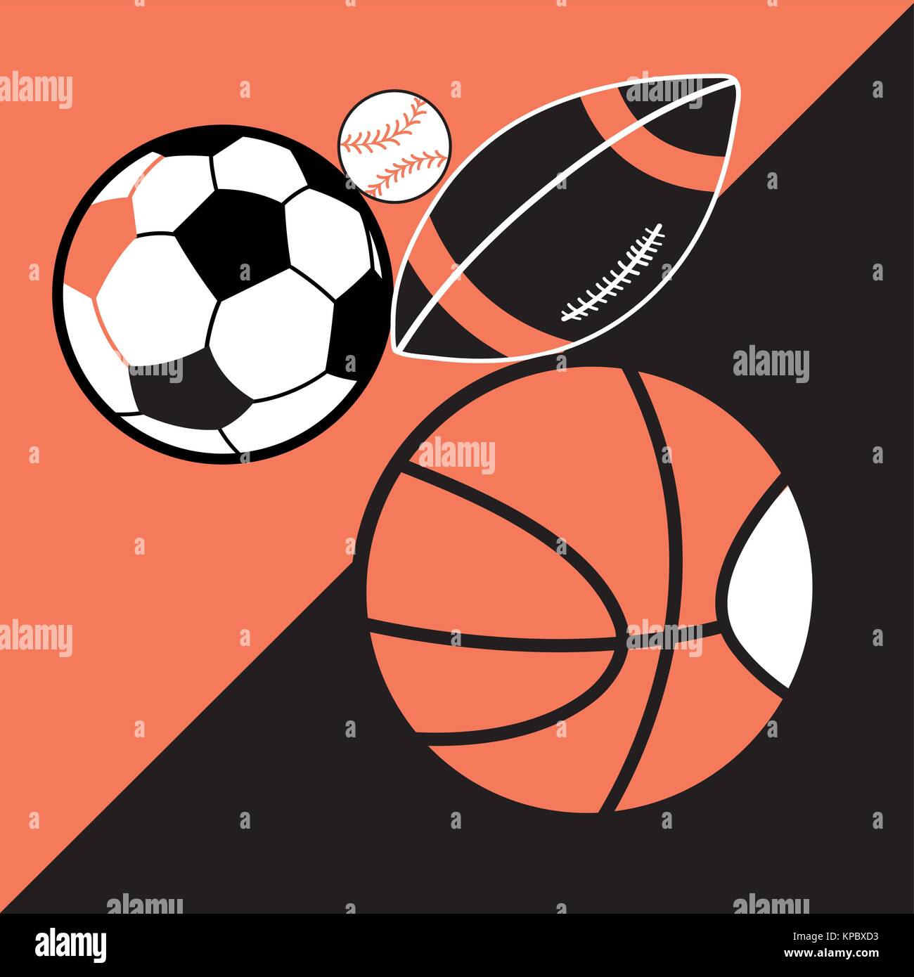 Vector bright poster different sport balls for design Stock Vector ...