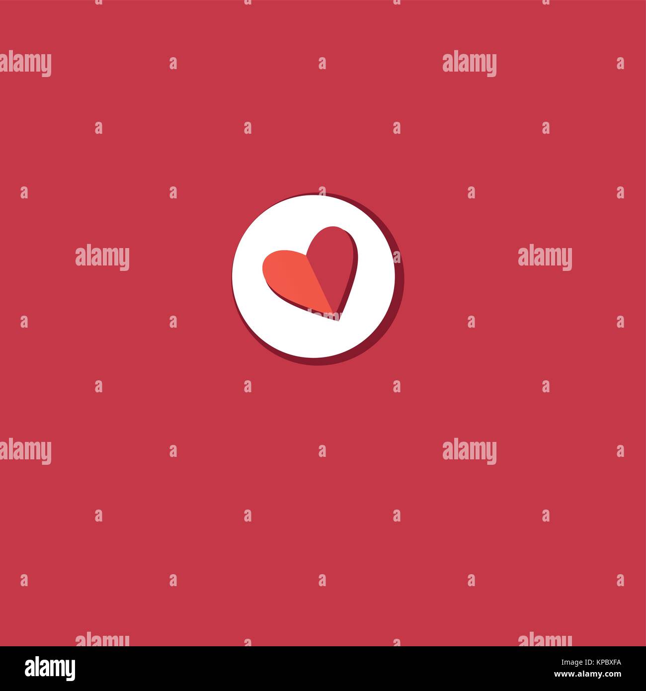 Vector red heart icon on bright background Stock Vector Image & Art - Alamy