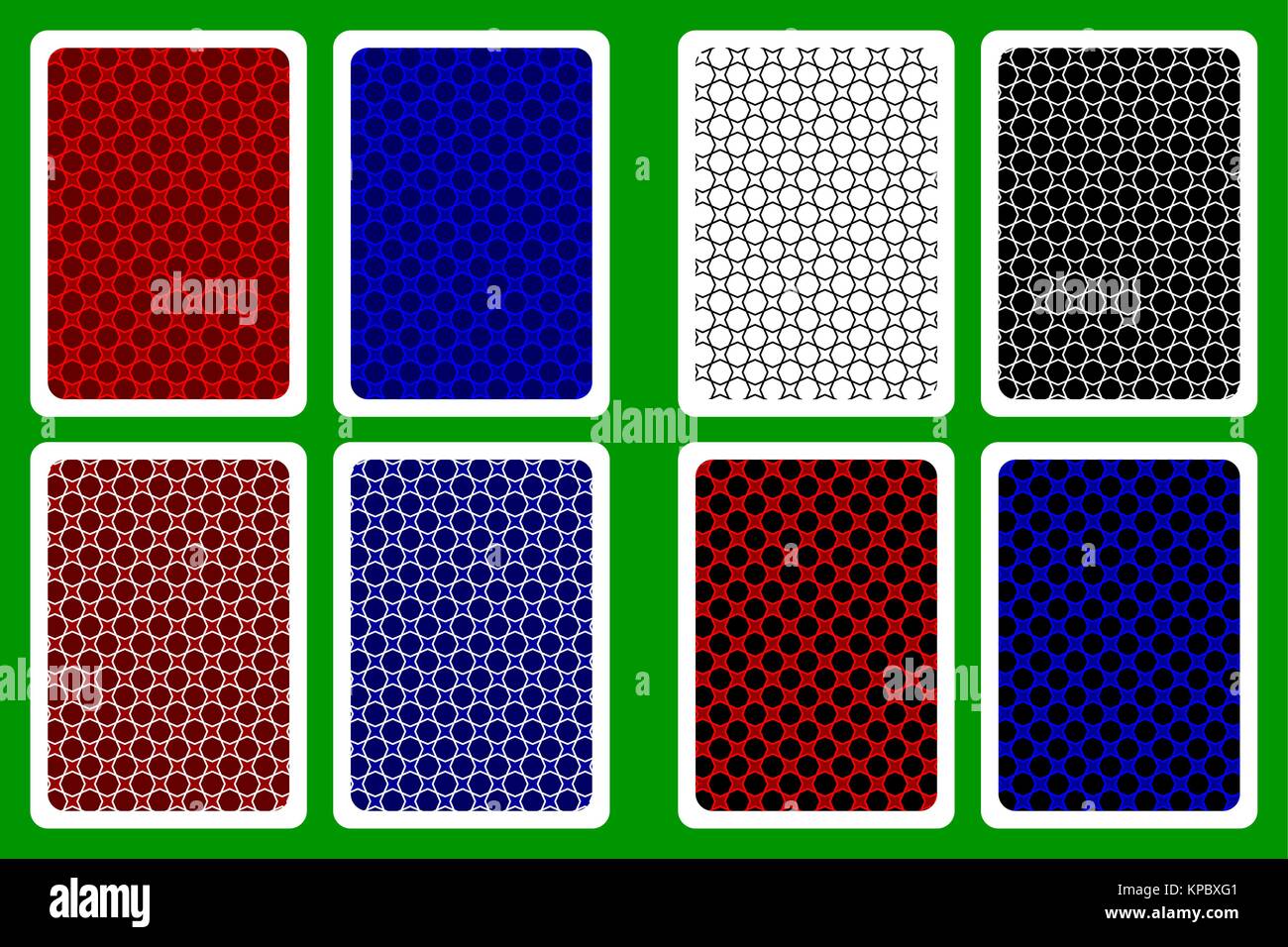 Playing Card Back Designs - Four-pointed star pattern, vector set Stock ...