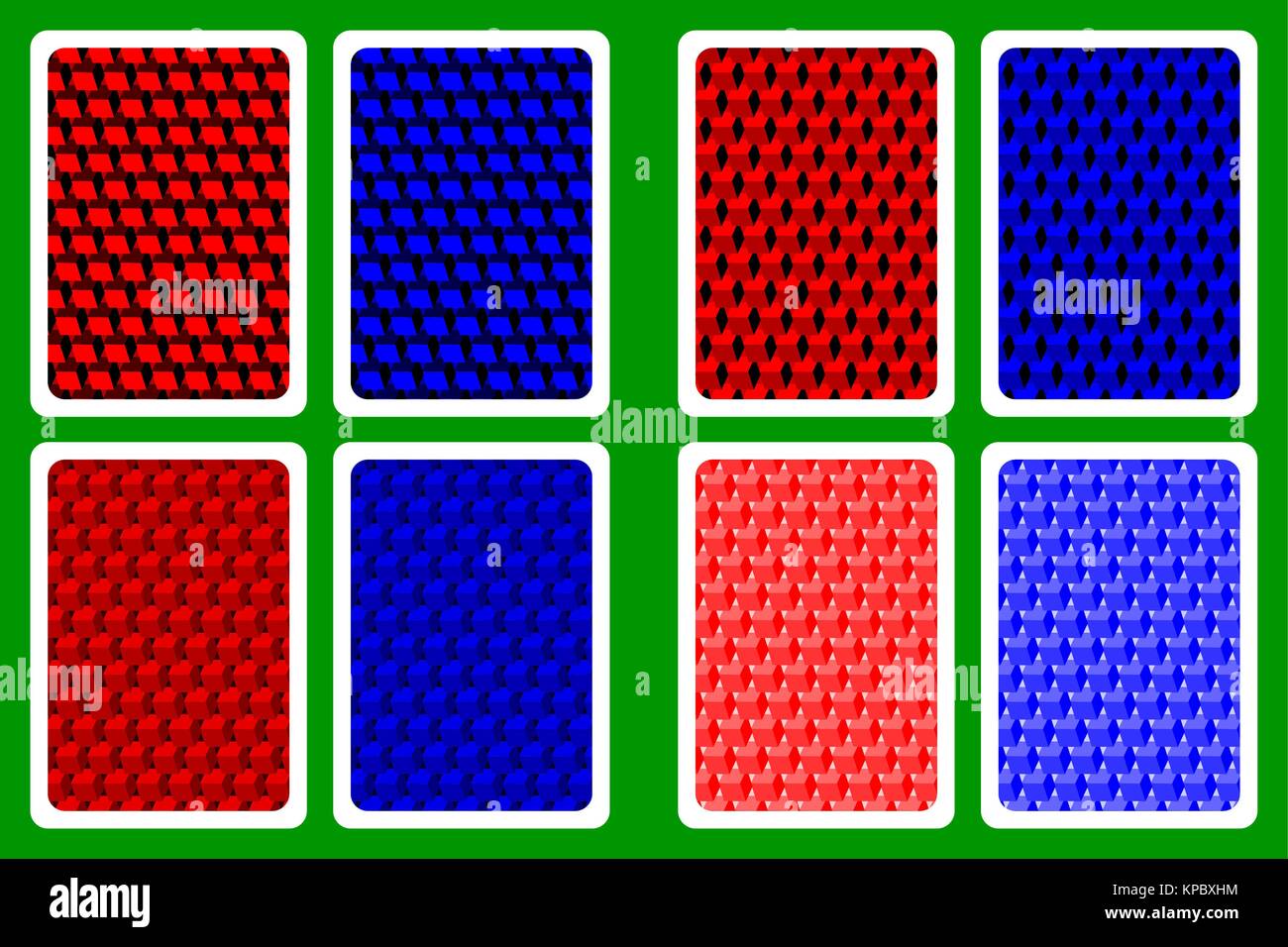 Playing Card Back Designs - cube pattern, vector set Stock Vector Image ...