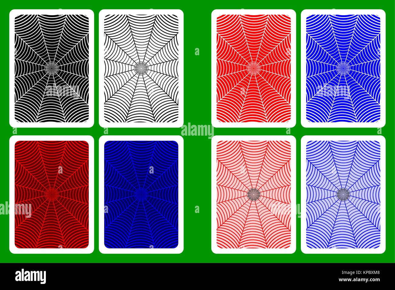 Playing Card Back Designs - cobweb pattern, vector set Stock Vector ...