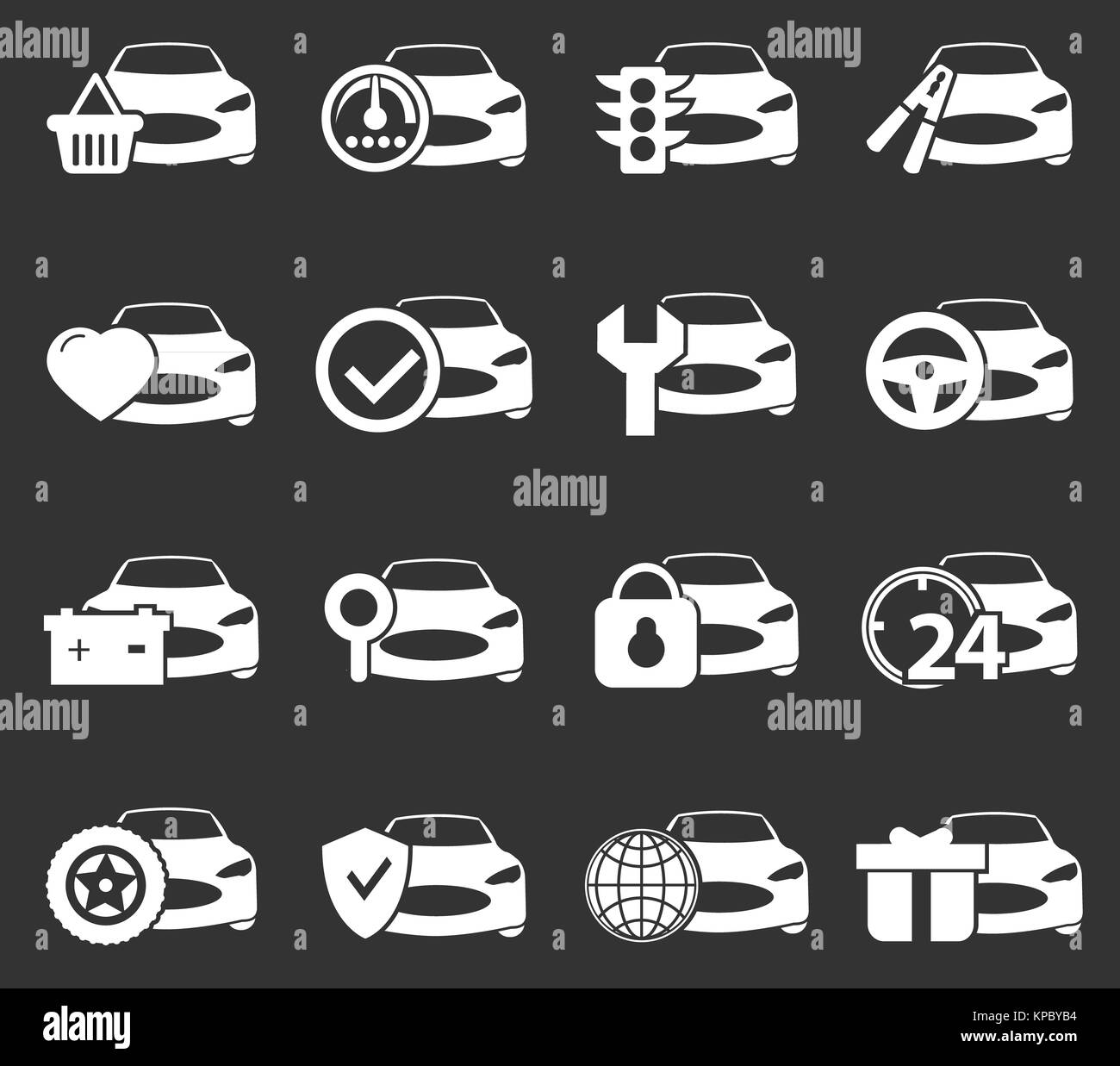 Car service icons set Stock Photo - Alamy