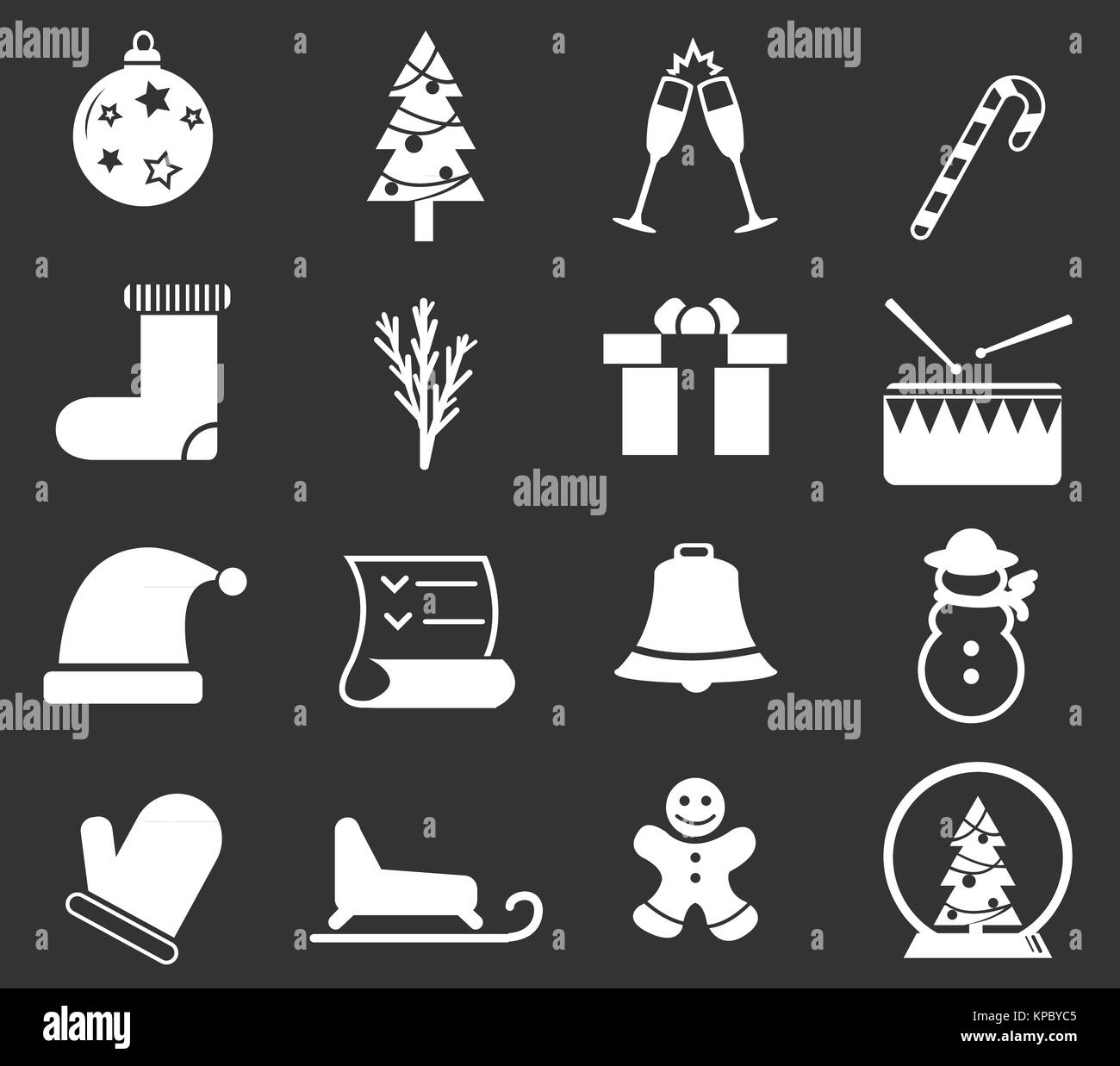 Christmas icons set Stock Photo - Alamy