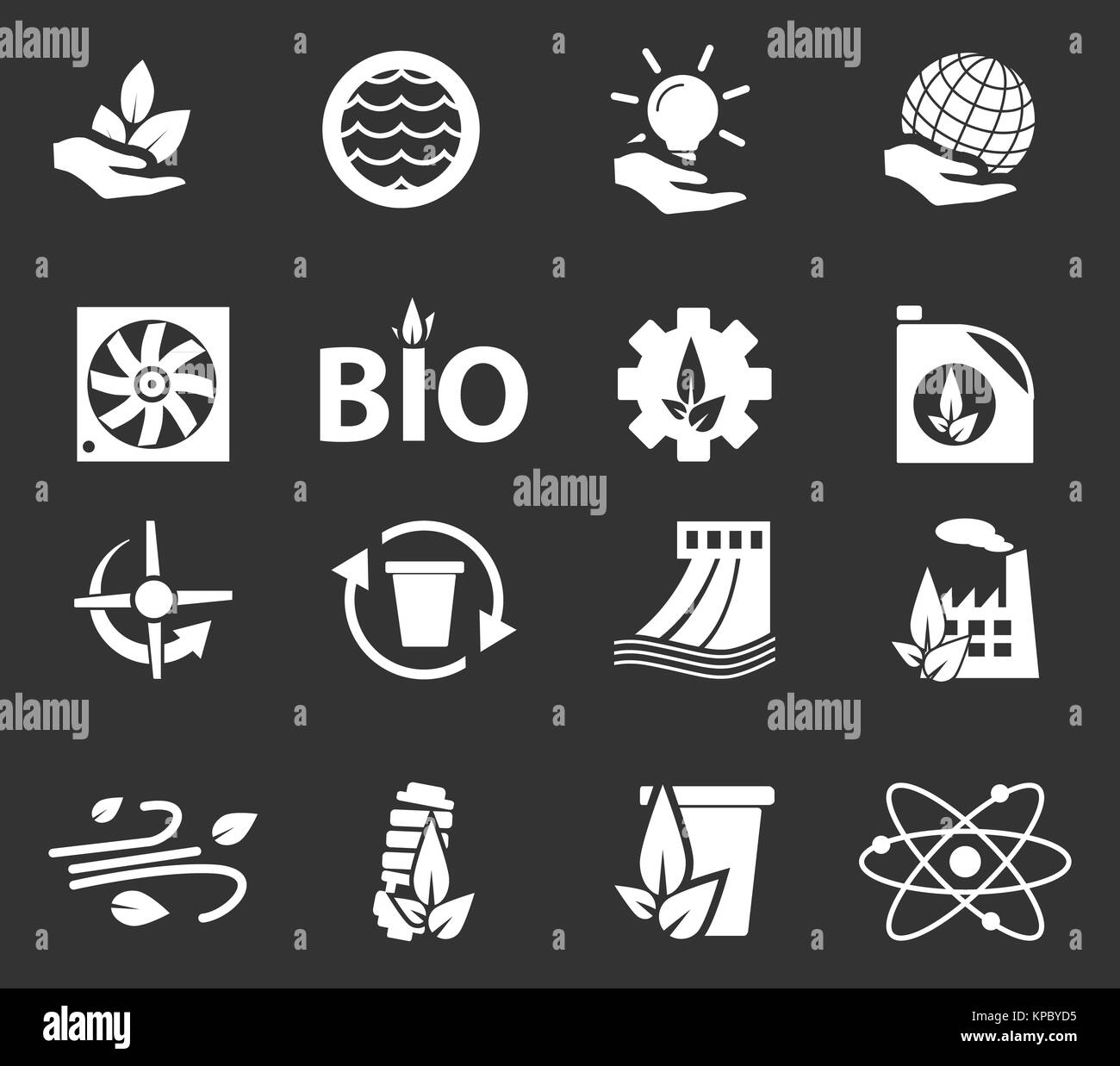 Alternative energy icons Stock Photo - Alamy