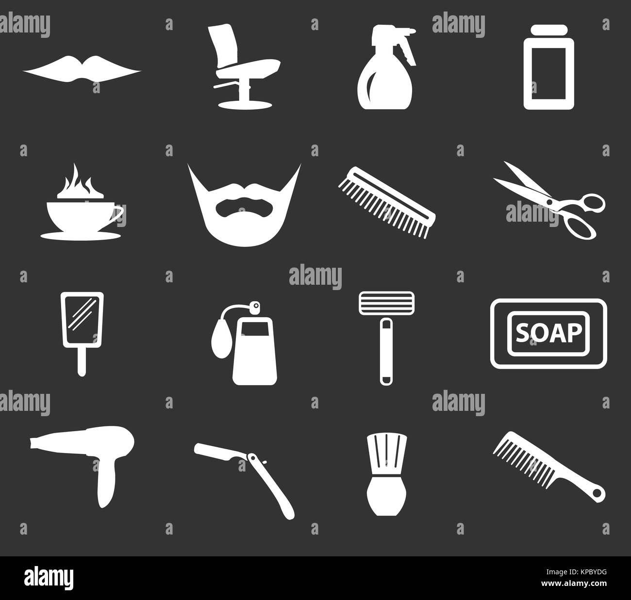 Barbershop icons set Stock Photo - Alamy