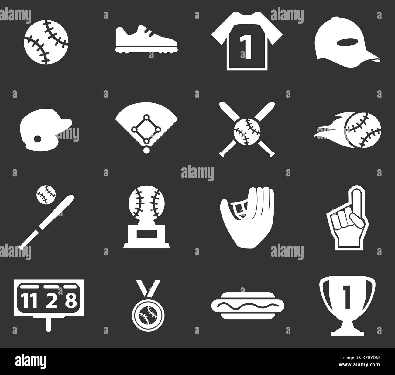 Baseball Icon set Stock Photo - Alamy