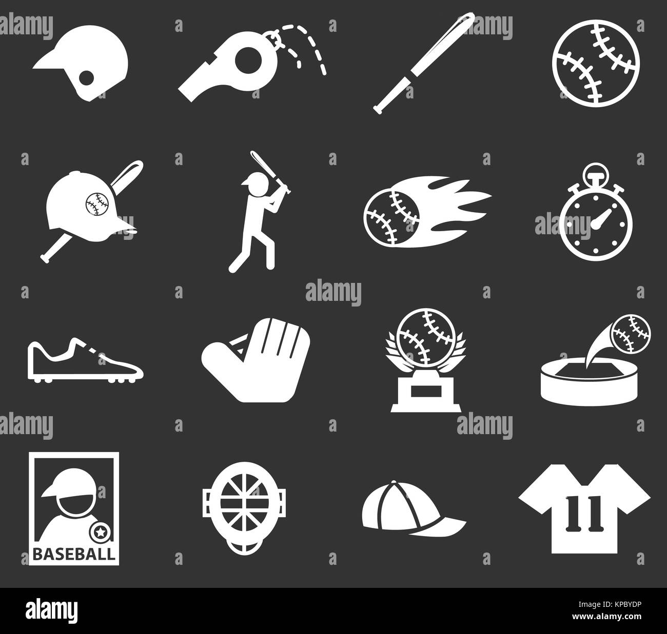 Baseball Icon set Stock Photo - Alamy