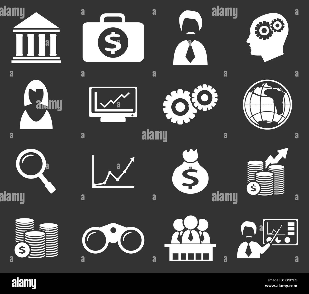 Business icon set Stock Photo - Alamy