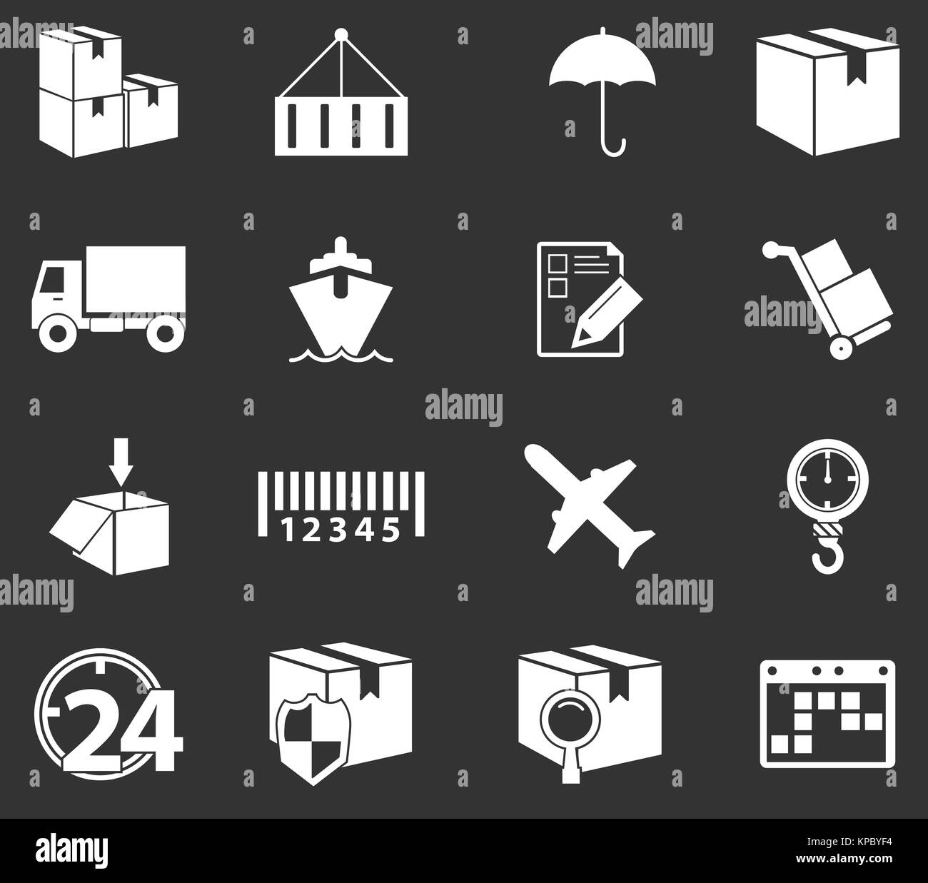 Shipping and delivery icons Stock Photo - Alamy