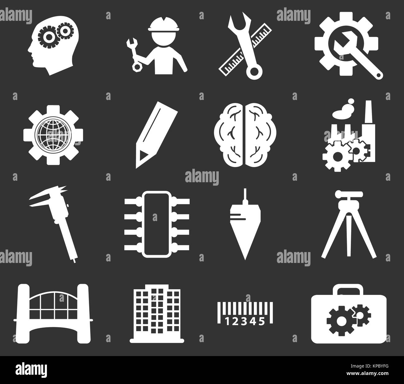 Engineering icons set Stock Photo - Alamy