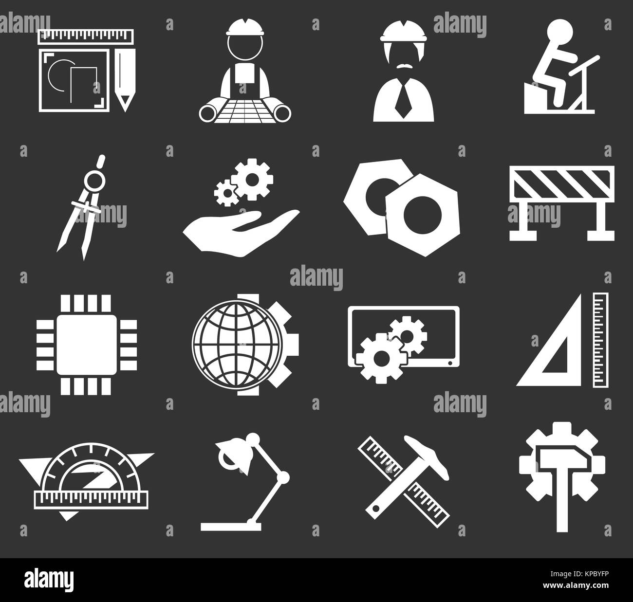 Engineering icons set Stock Photo - Alamy
