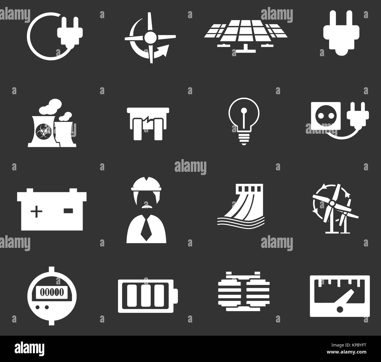 Electricity icons set Stock Photo - Alamy