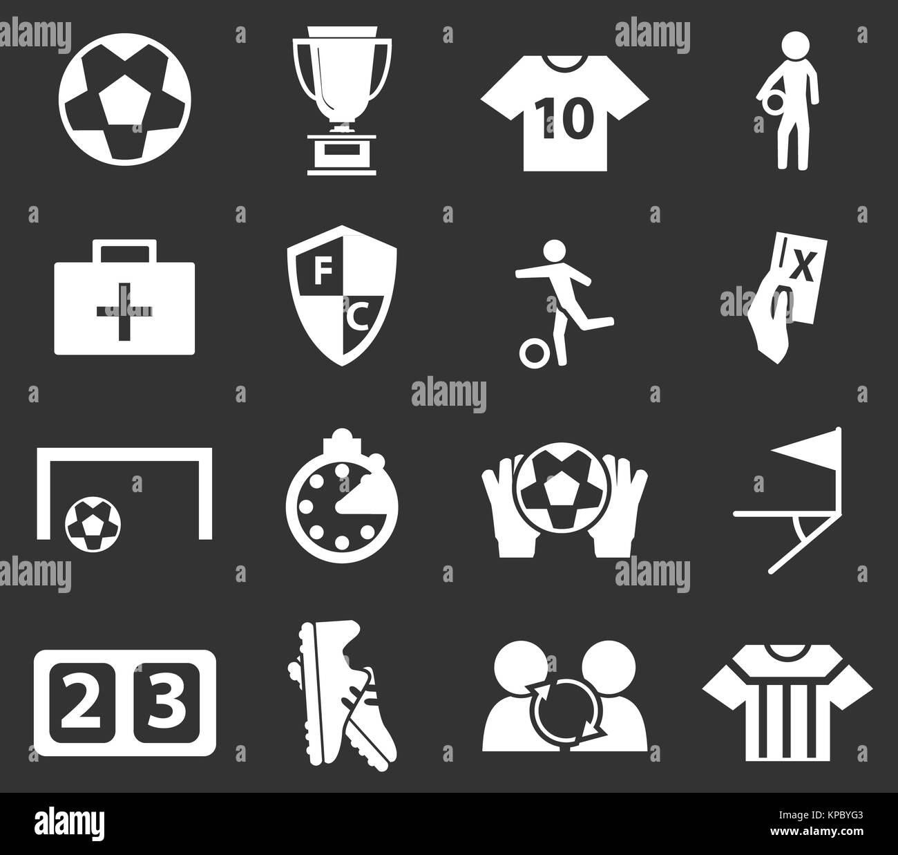Soccer Icons set Stock Photo - Alamy