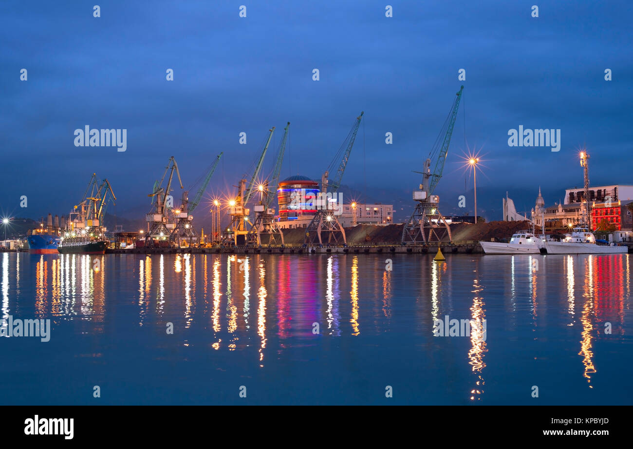 Illumination of sea port Stock Photo - Alamy