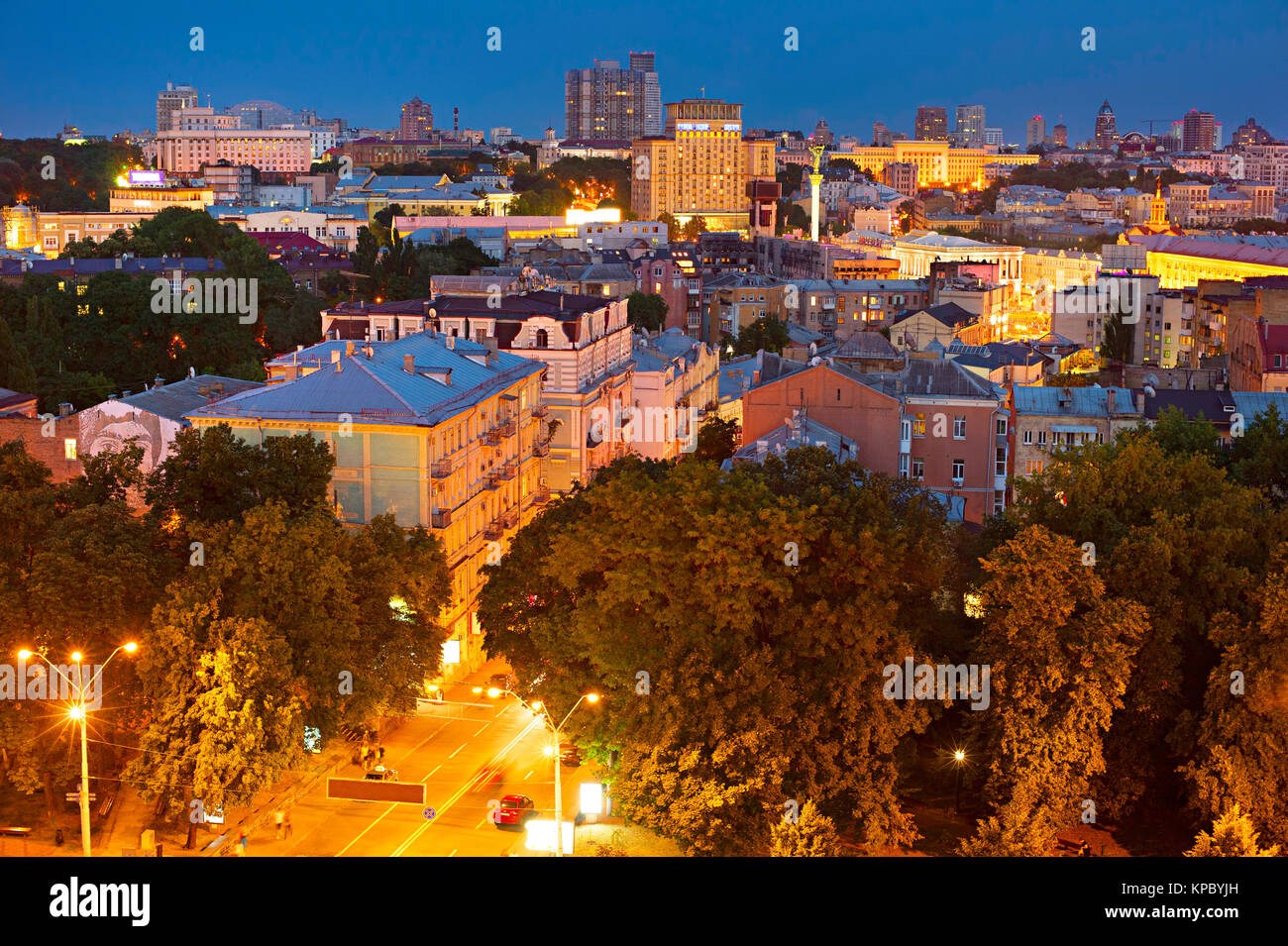 Kiev skyline at dusk. Ukraine Stock Photo - Alamy