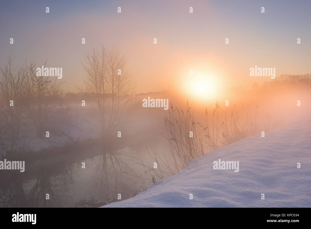 winter landscape with color look Stock Photo - Alamy