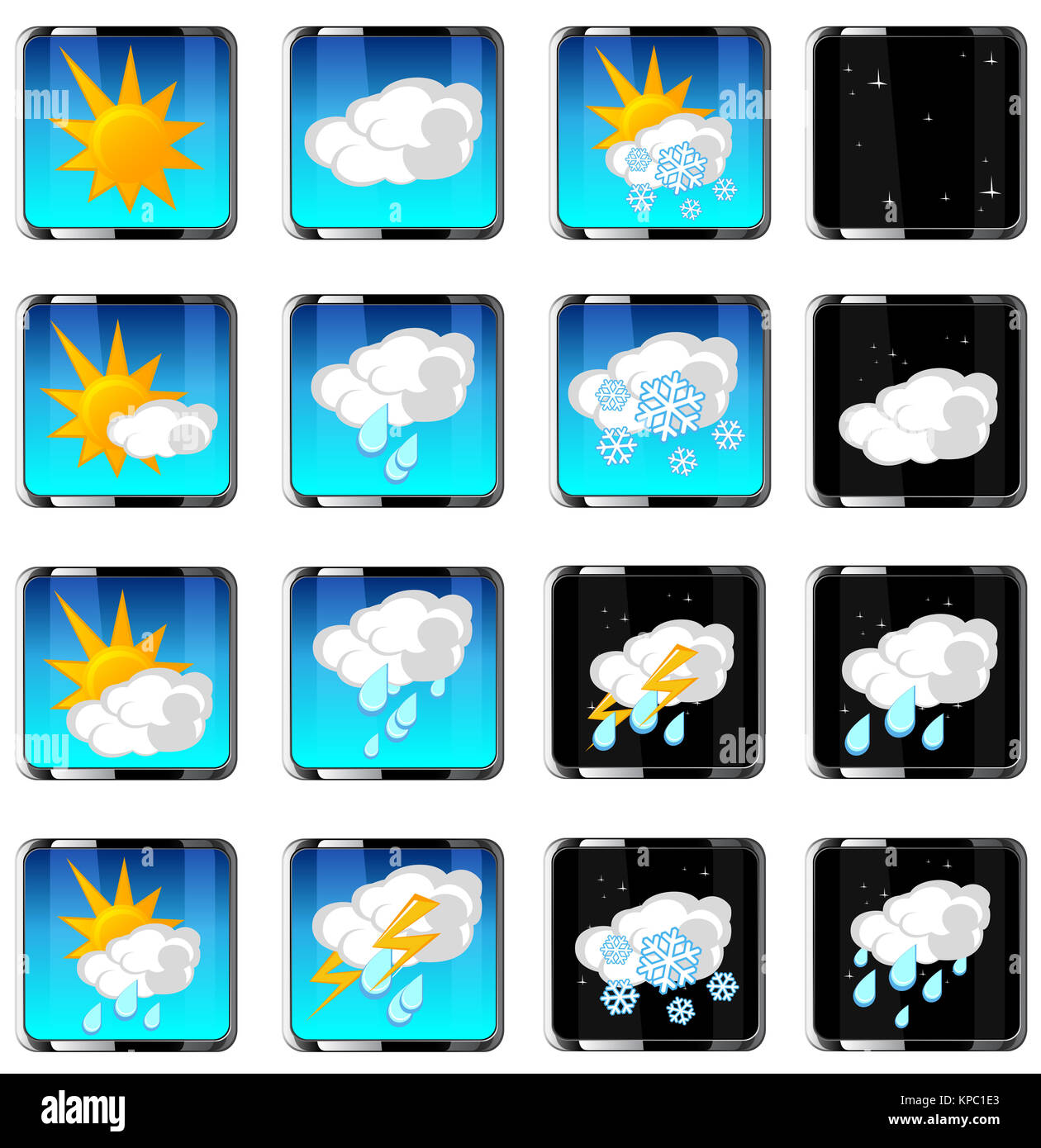 Weather simple vector icons Stock Photo - Alamy