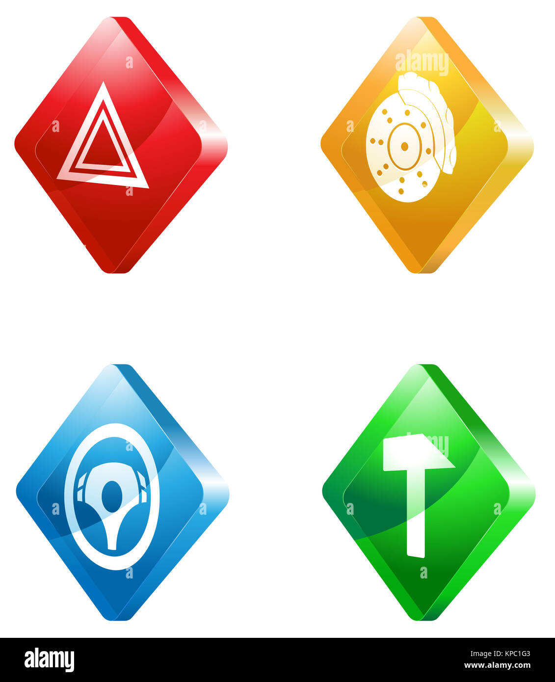 car service glass transparent color icon set Stock Photo - Alamy