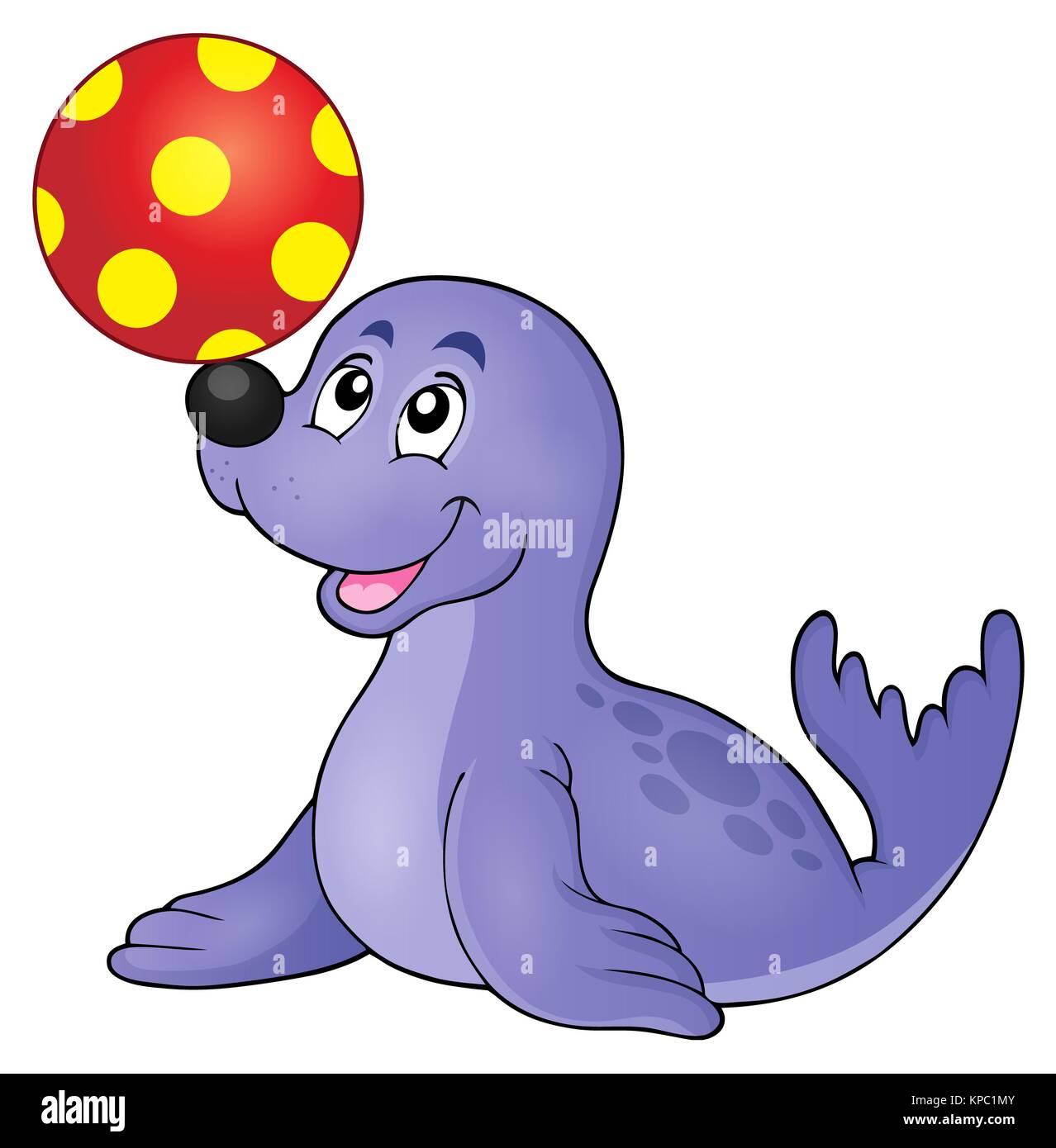 Seal playing with ball theme 1 Stock Photo - Alamy
