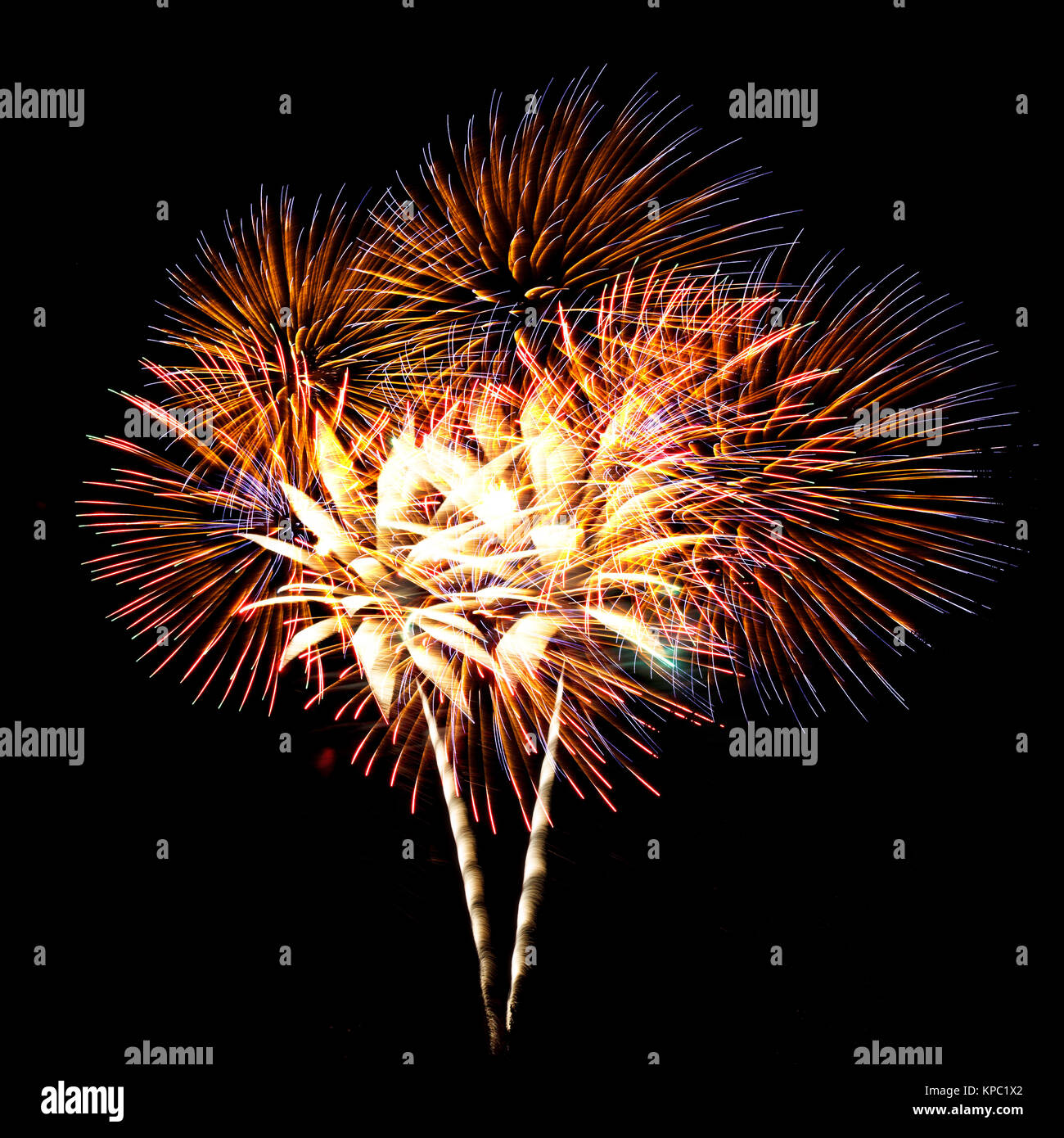 Colorful fireworks - Fireworks Blast at 4th of July celebration in the ...