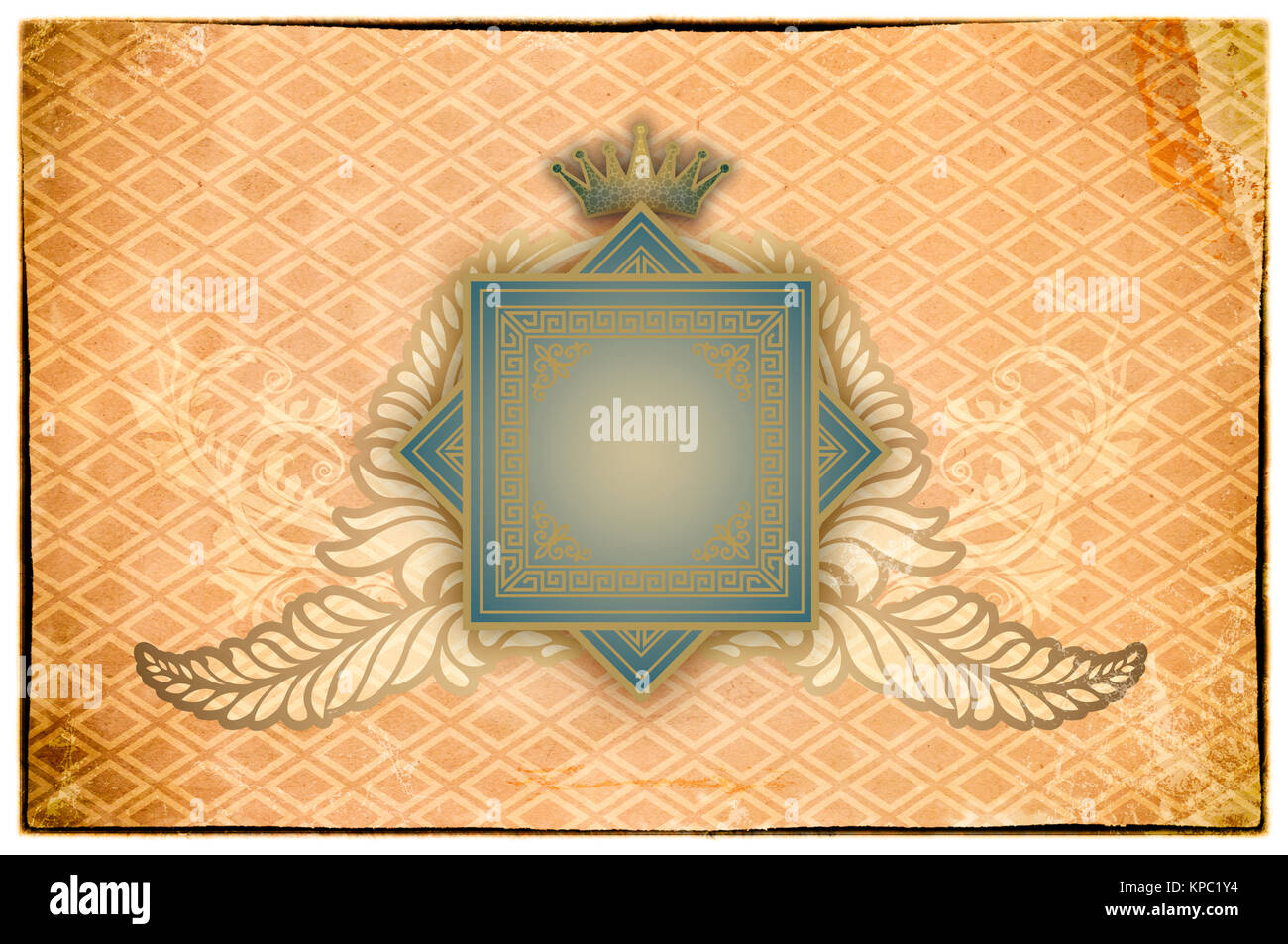 Old paper background with vintage patterns and frame for your text ...