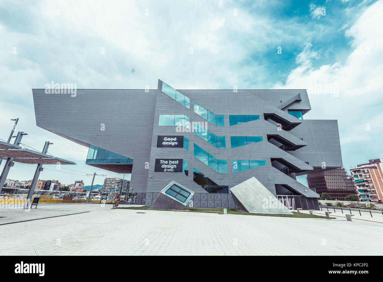 Barcelona's design museum is an angular metal-clad structure designed ...