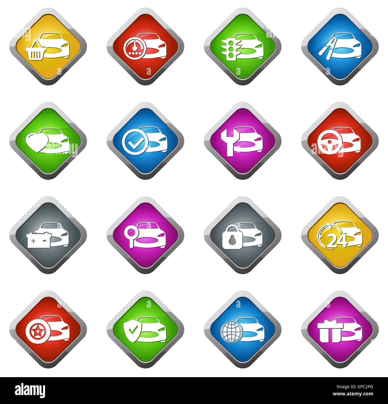 Car service icons set Stock Photo - Alamy