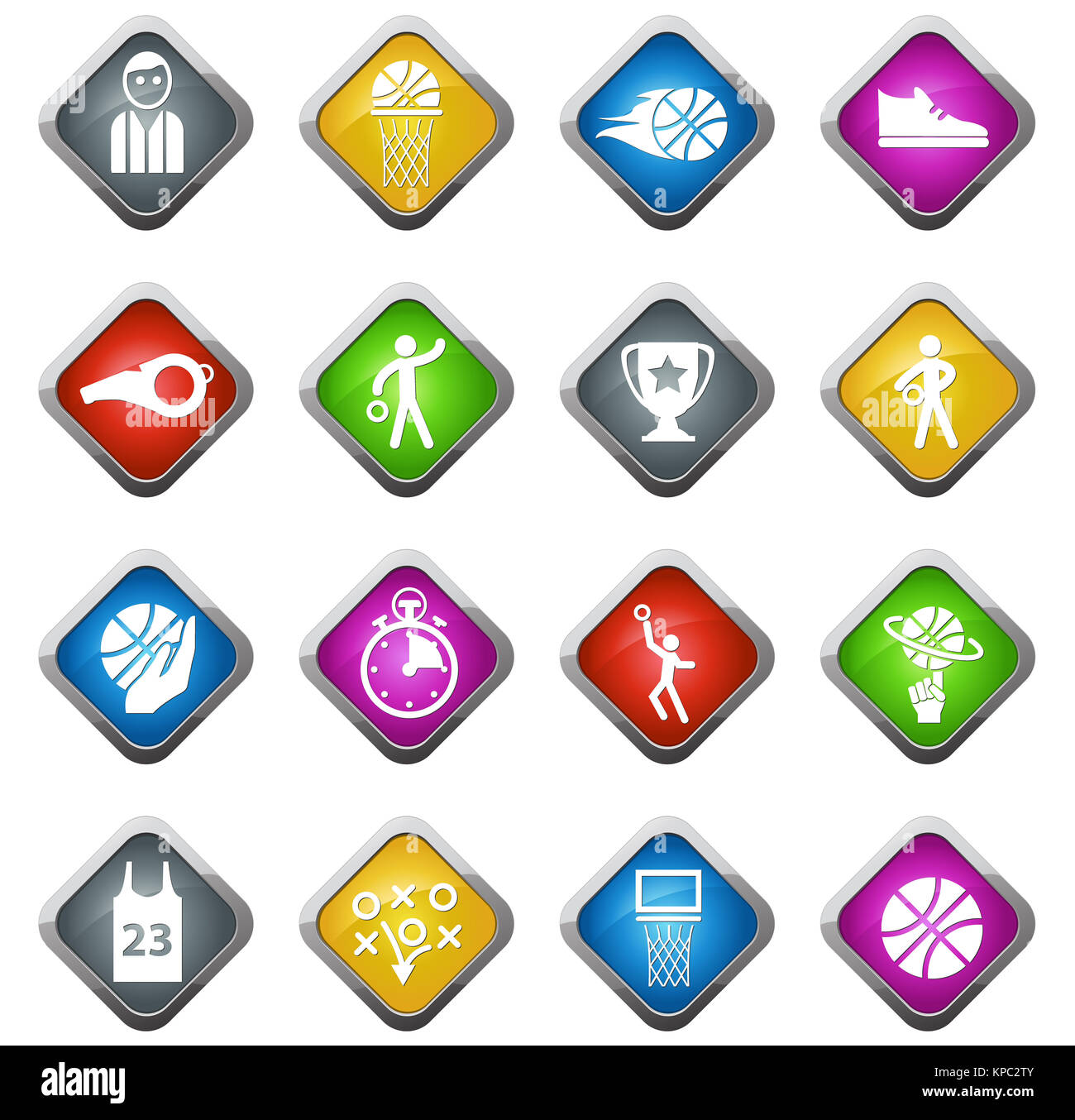 Basketball Icon set Stock Photo - Alamy