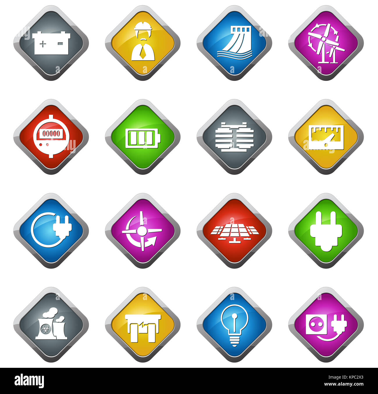 Electricity icons set Stock Photo - Alamy