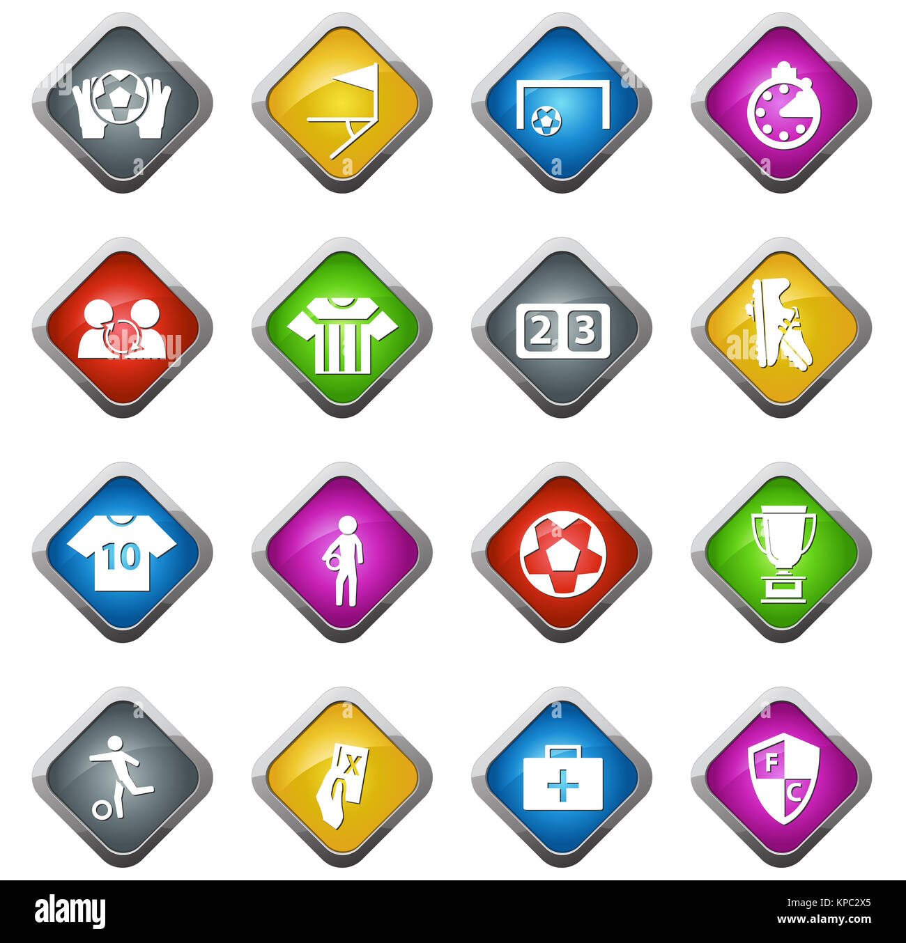 Soccer Icons set Stock Photo - Alamy
