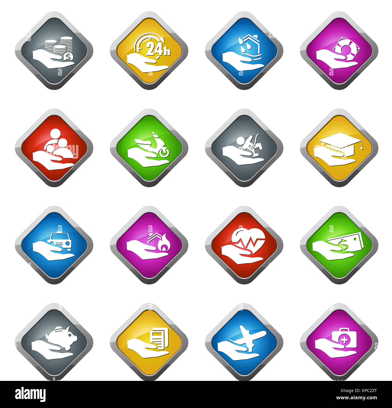 Insurance hands icons Stock Photo - Alamy